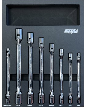 (S) - HINGED SOCKET WRENCH SET - 8PC