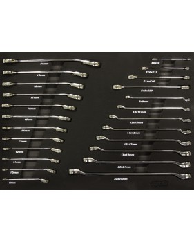 (M) - QUAD DRIVE GEARDRIVE- & DOUBLE RING SPANNER SET - 24PC