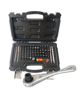 BITSET 1/4" 60-TEETH INCL. RATCHET 71 PIECES